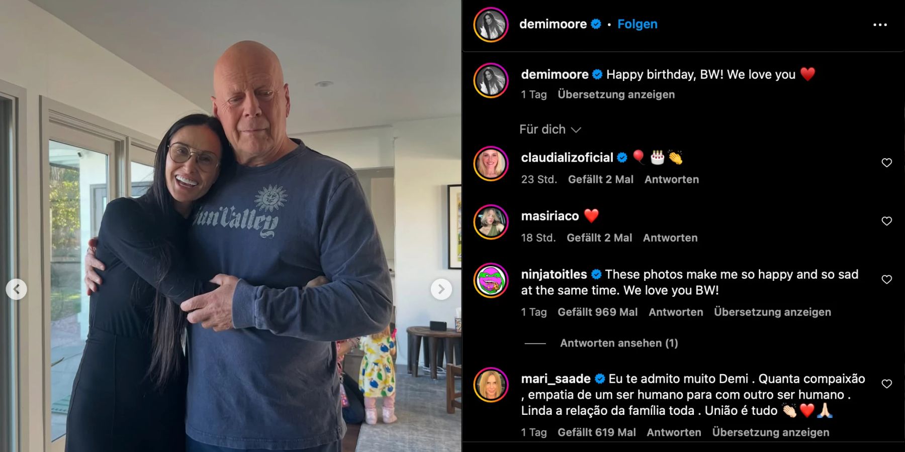 70. Geburtstag von Bruce Willis: Ex-Frau Demi Moore postet Fotos | Nau.ch