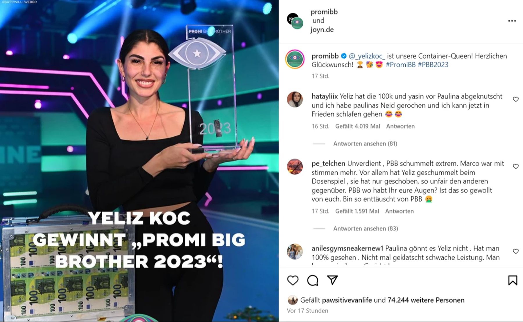 Yeliz Koc gewinnt «Promi Big Brother» | Nau.ch