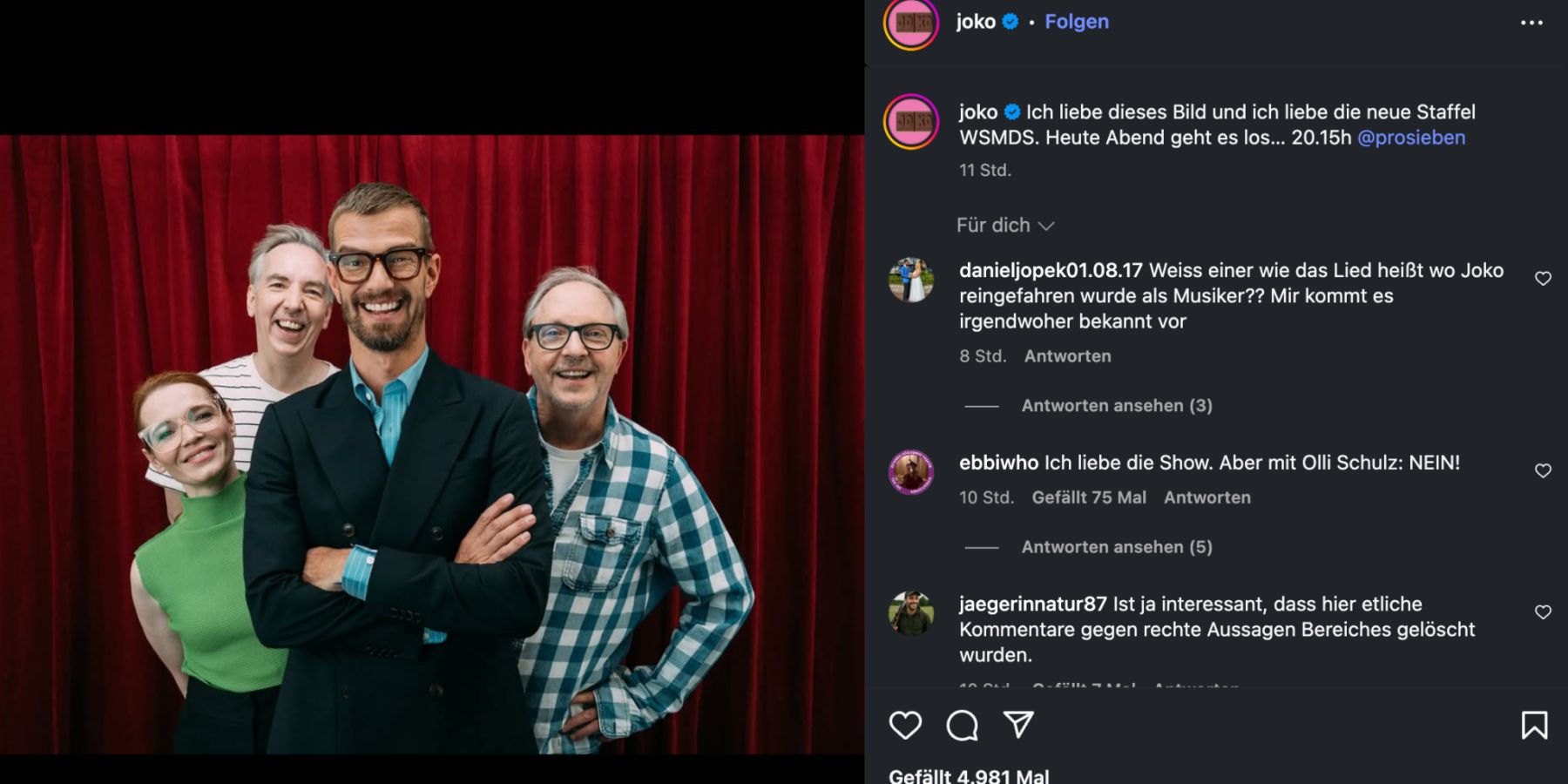 Karoline Herfurth tritt in neuer Staffel von Jokos Show an | Nau.ch