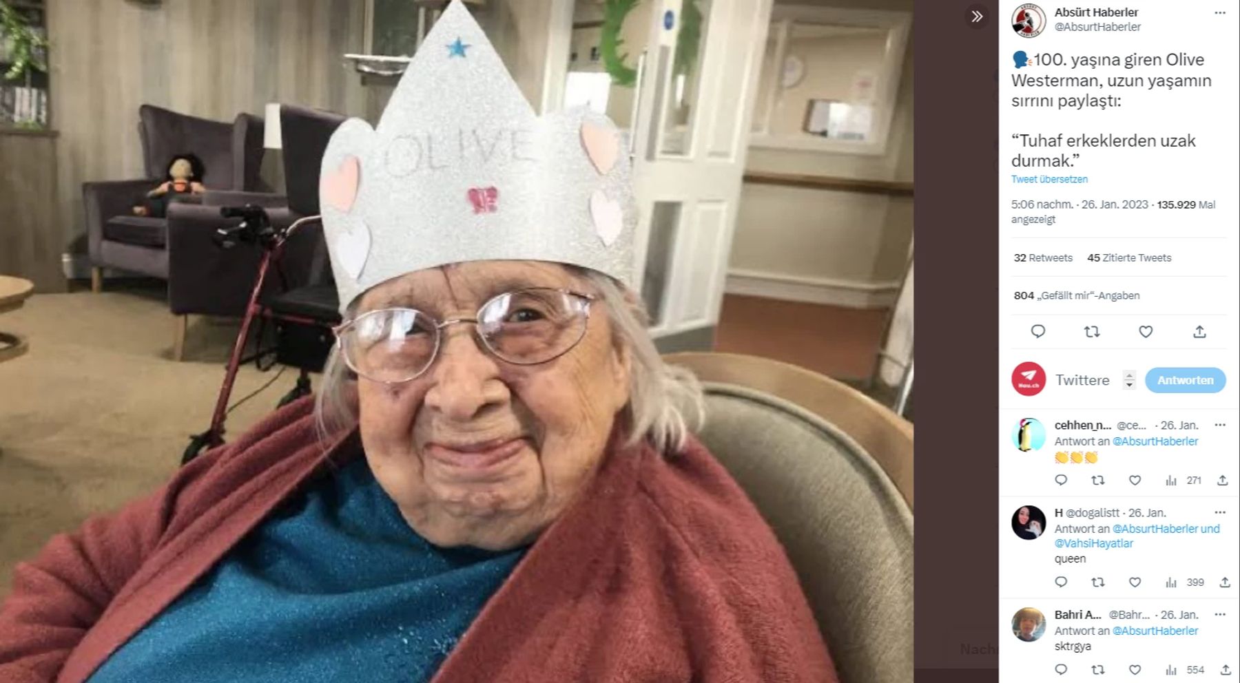 Seniorin (100) verrät kuriosen Trick für langes Leben | Nau.ch