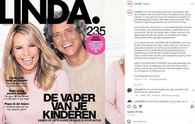 Linda de Mol spricht über schmerzhafte Trennung von Sander Vahle | Nau.ch