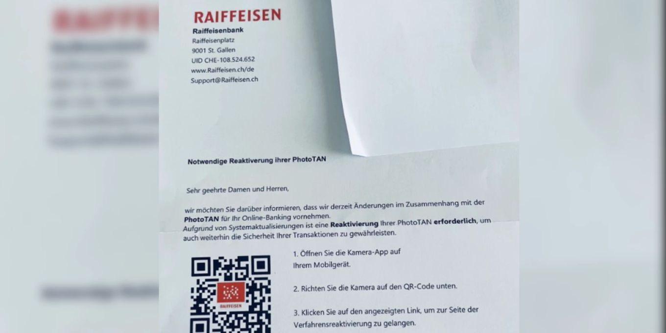 Raiffeisen warnt vor QR-Code auf Fake-Brief – täuschend echt! | Nau.ch