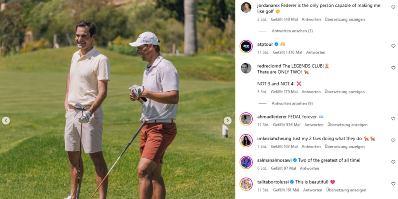 Roger Federer und Rafael Nadal begeistern mit gemeinsamen Golf-Fotos ...