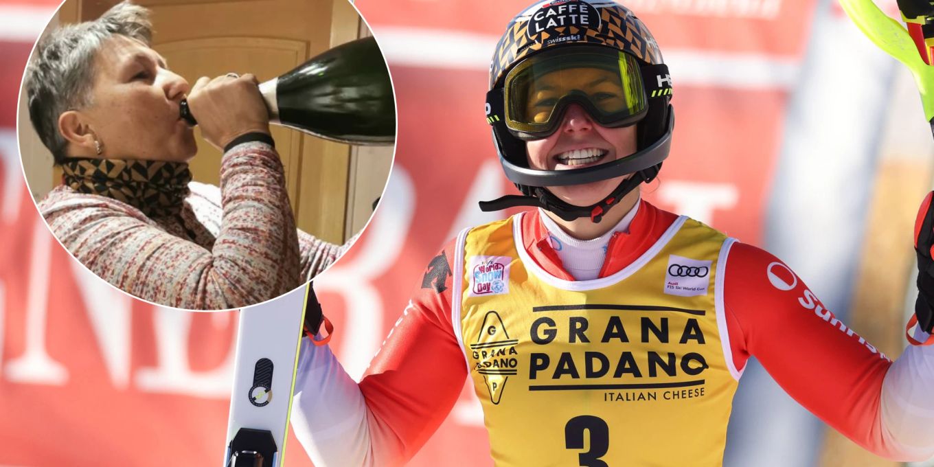 Wendy Holdener: Mami Daniela feiert zweiten Sieg mit grossem Schluck ...