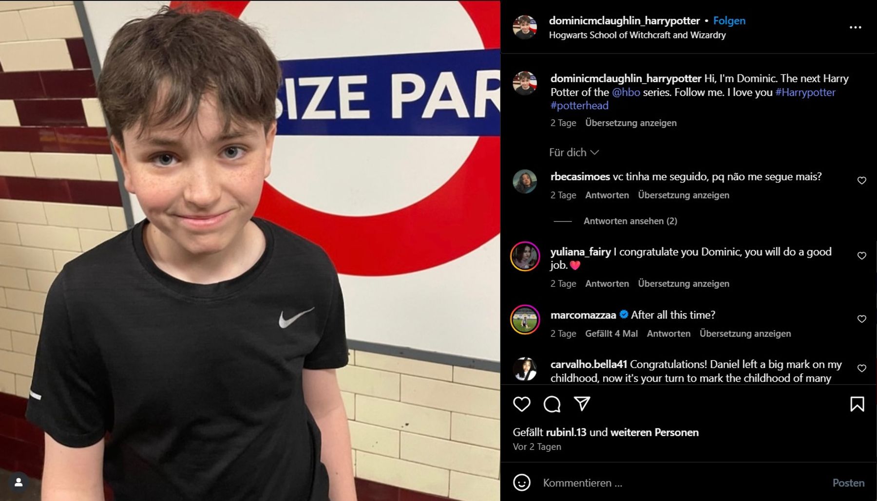 «Harry Potter»-Serie: Das ist Hauptdarsteller Dominic McLaughlin | Nau.ch