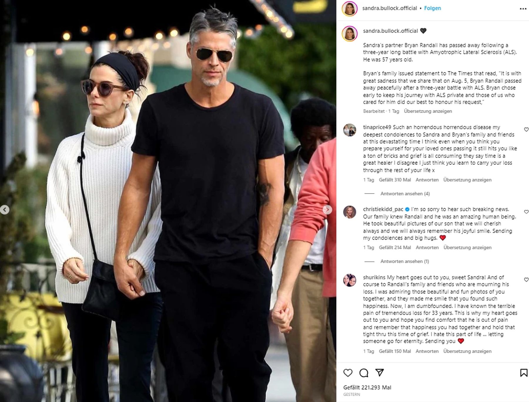 Sandra Bullock und Bryan Randall (†57): Letztes Foto aufgetaucht | Nau.ch