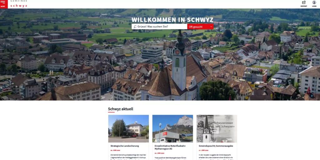 Neue Homepage für die Gemeinde Schwyz